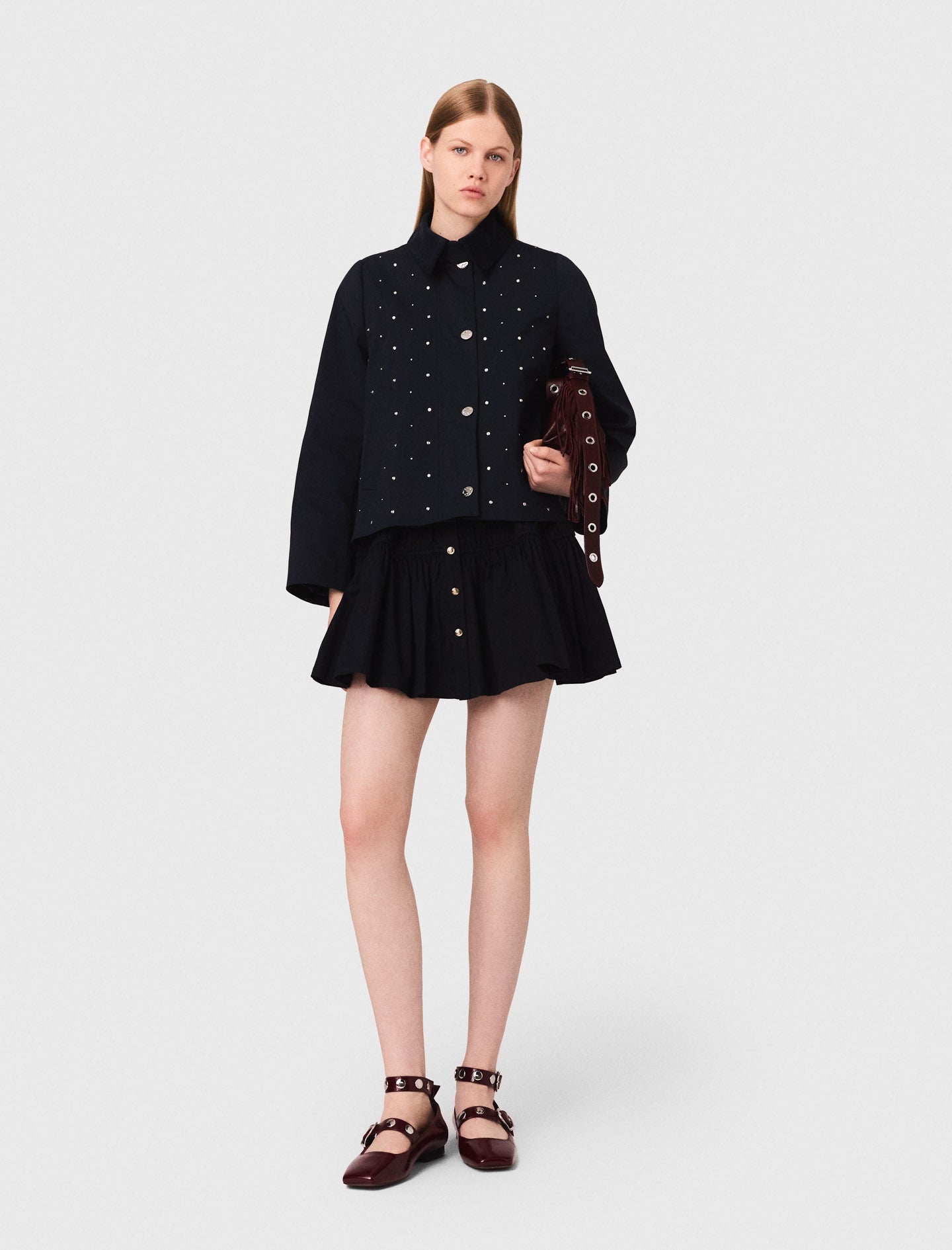 Chaqueta corta cuello terciopelo – Maje - Paris | México