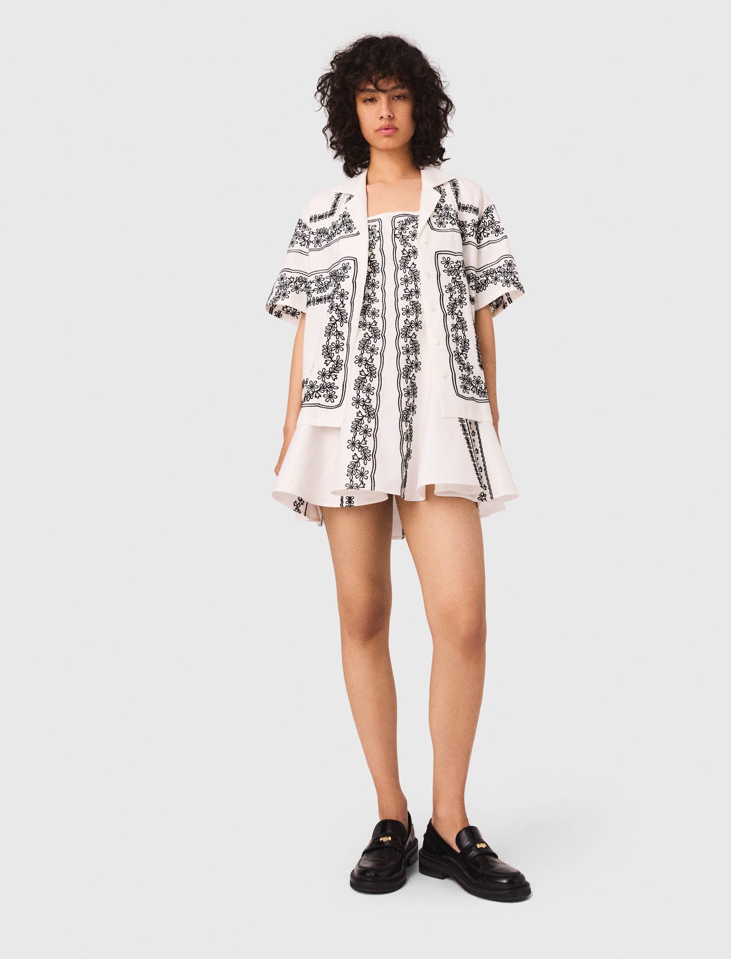 Camisa de manga corta bordada – Maje - Paris | México